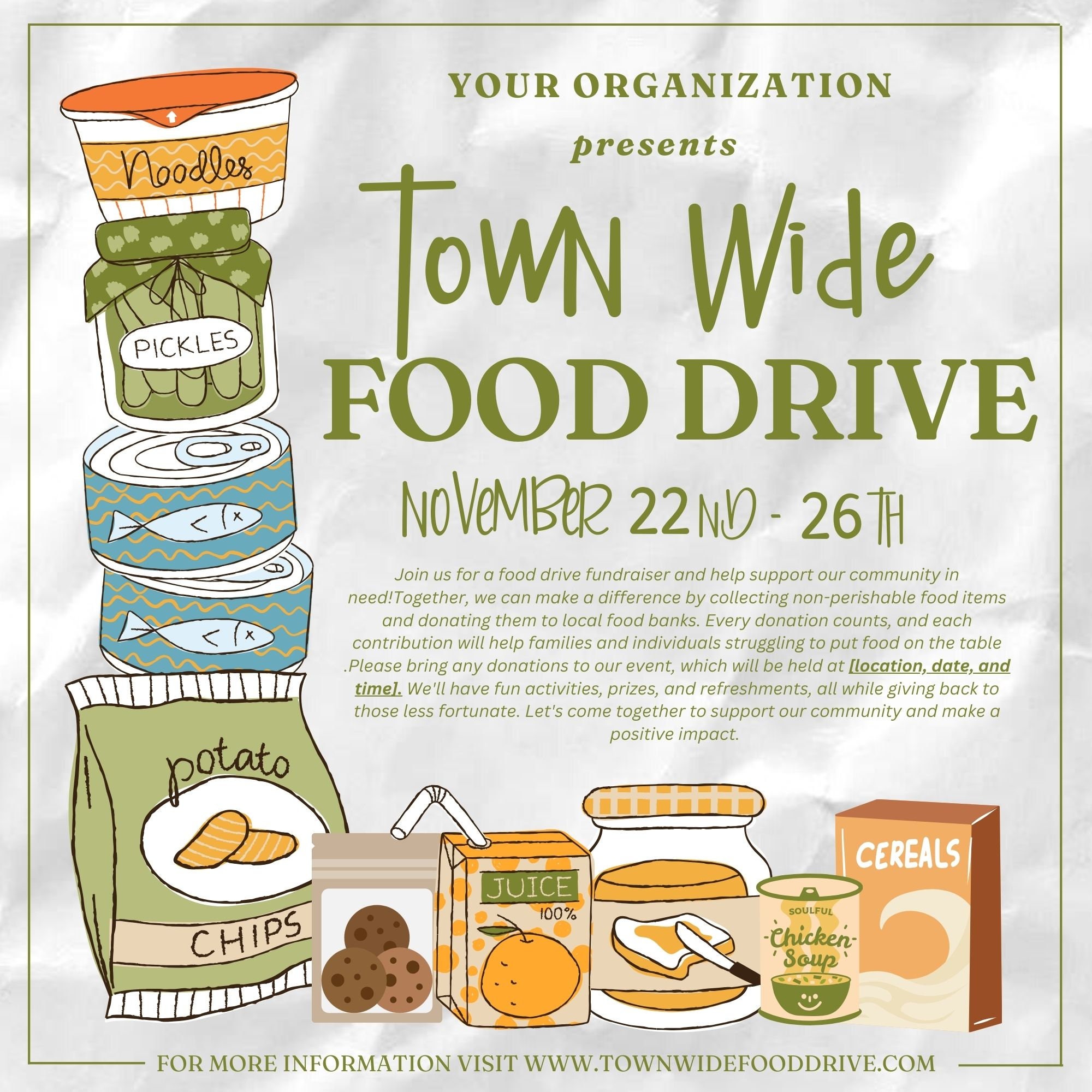 Food Drive Template - Social Media Post - Editable in Canva ...