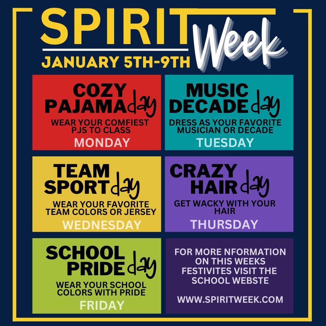 School Spirit Week Flyer and Instagram Post Template,school Pride Week ...