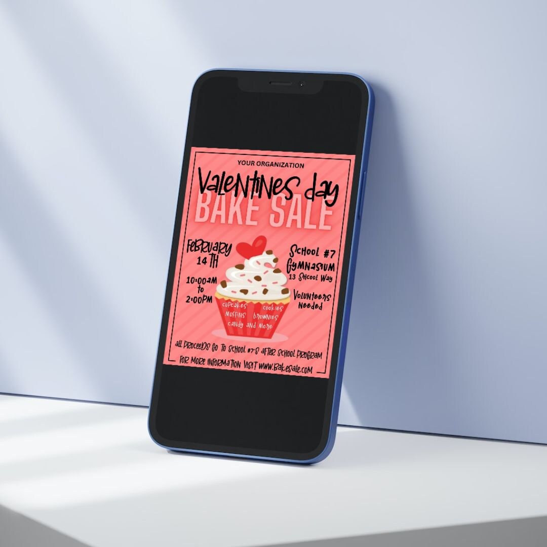 Valentines Day Bake Sale Flyer Template Fundraiser - Etsy
