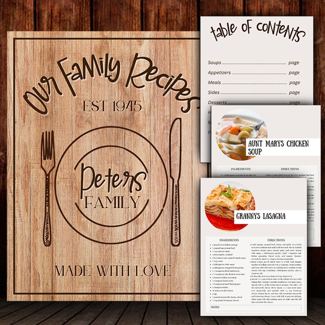 Editable Recipe Book Template, Printable Recipe Cards, Canva (digital ...