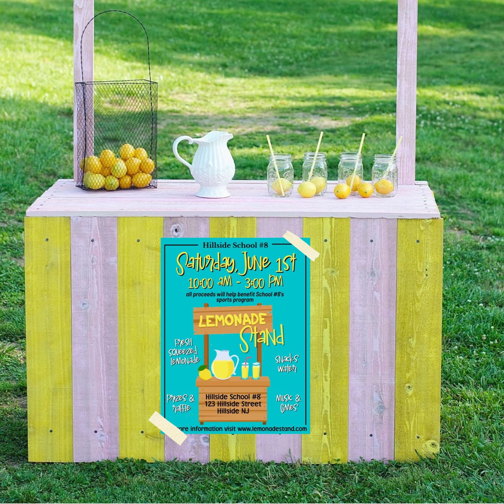 Lemonade Stand Flyer and Instagram Post Template, Editable Photoshop ...