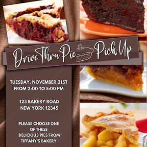 Holiday Pie Flyer Template - Social Media Post - Editable in Canva ...