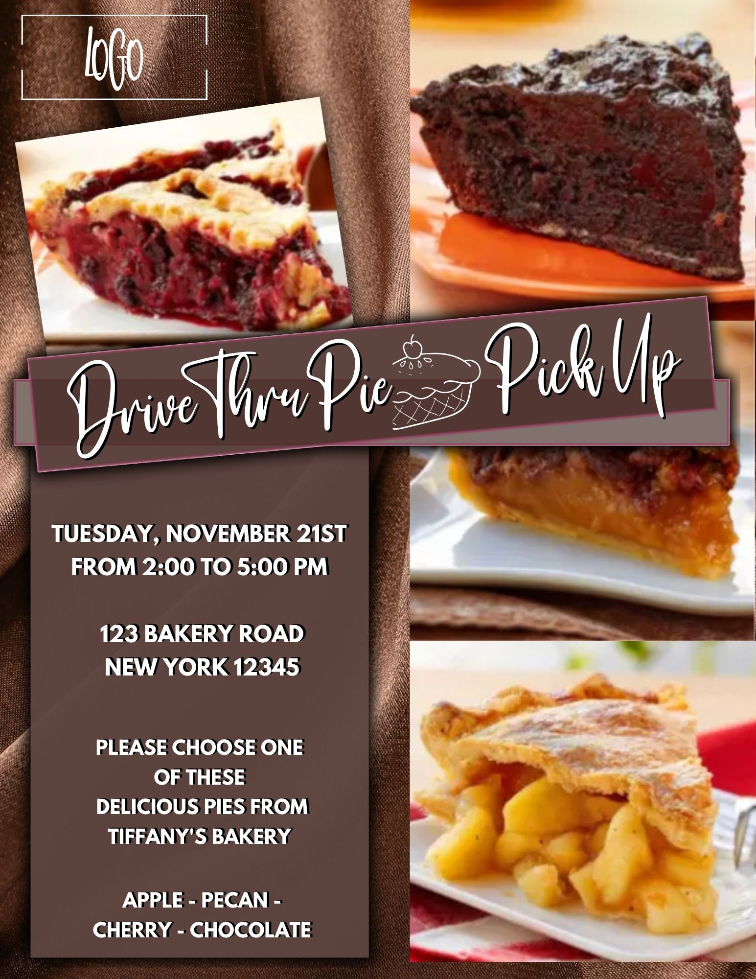 Holiday Pie Flyer Template - Social Media Post - Editable in Canva ...