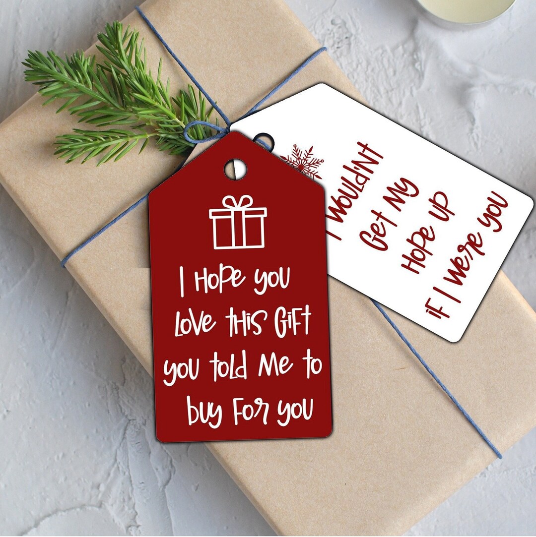 4 Christmas Gift Tags, Funny Gift Tags, Gift Tags Printable, Christmas ...