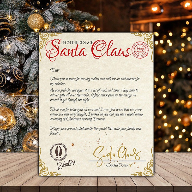 Thank You for the Cookies Santa Letter - Etsy