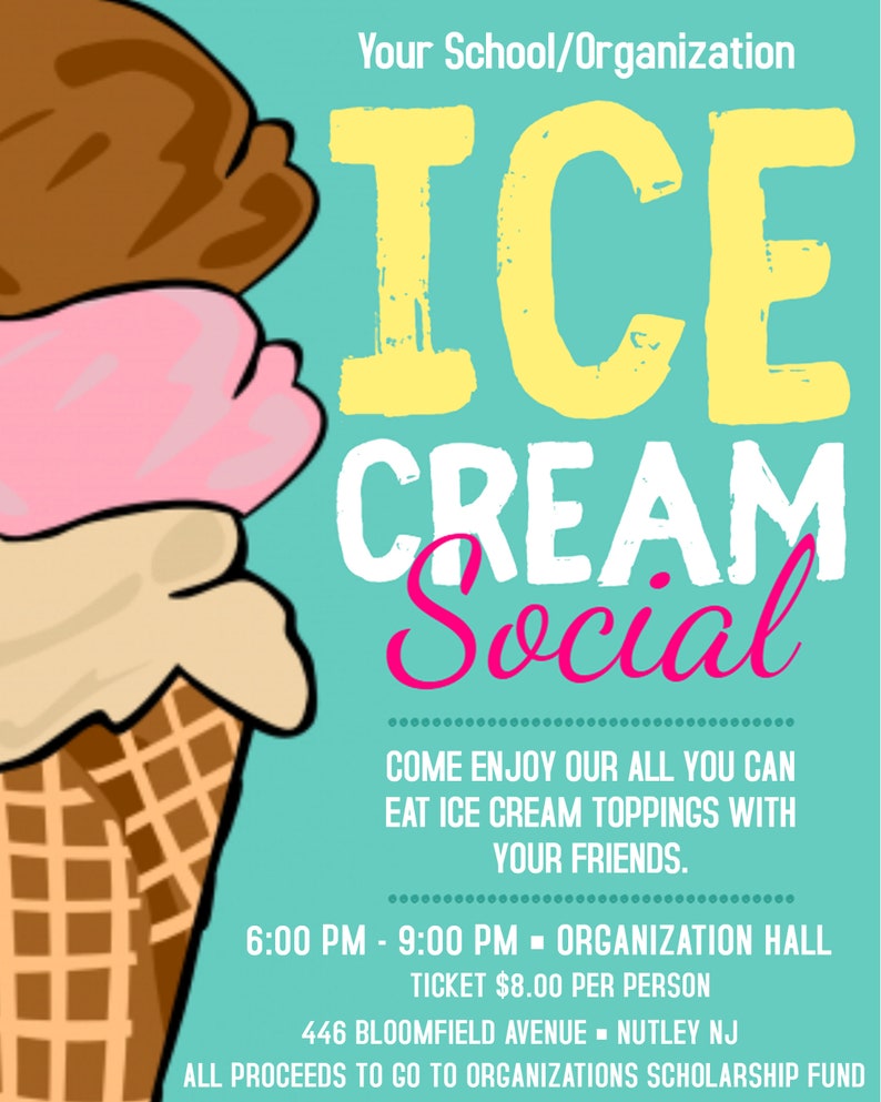 Ice Cream Social Flyer Template Free