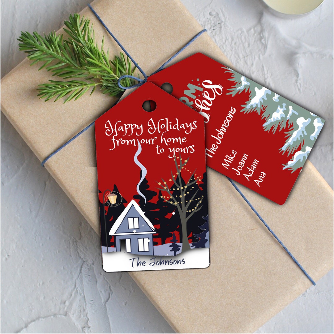 4 Christmas Gift Tags, Printable DIY Gift Tags, Christmas Tags, Holiday ...