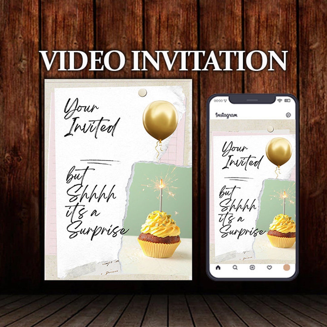 Surprise Party Printable & Video Invitation Editable in - Etsy