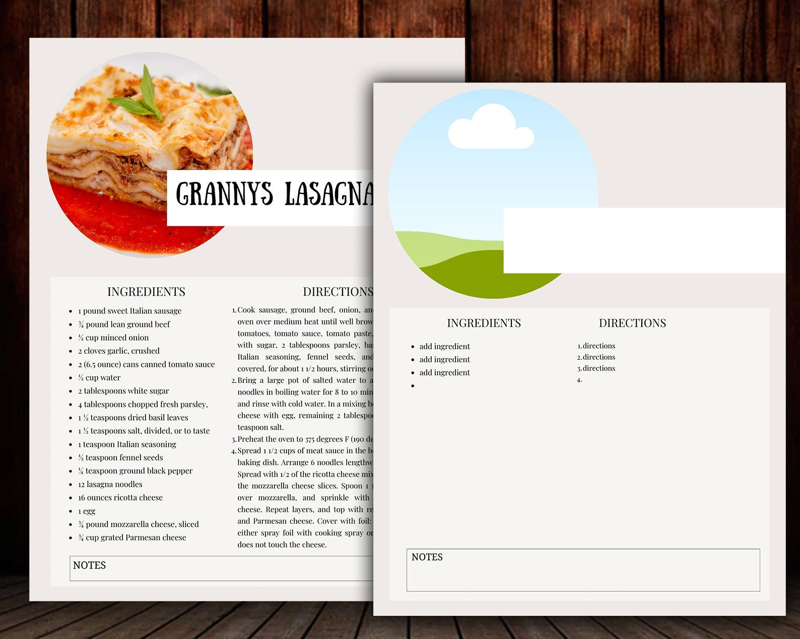 Editable Recipe Book Template, Printable Recipe Cards, Canva (digital ...