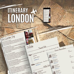 London Travel Itinerary, Vacation Planner, Editable in Canva,2 Verisons ...