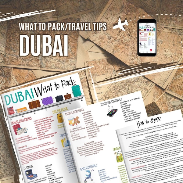 Dubai UAE Travel Itinerary, Vacation Planner, Editable in Canva,2 ...