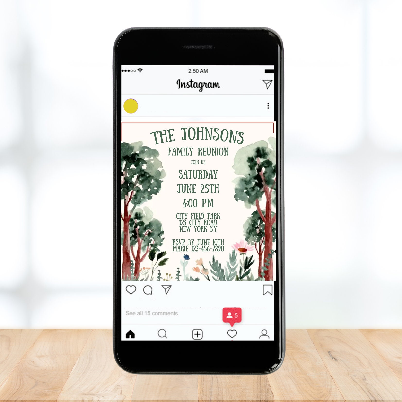 Family Reunion Invitation Template – Editable Photoshop, Social Media ...