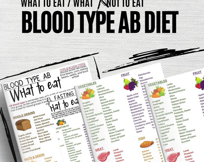 Blood Type AB Diet List, Food Chart Blood Group Type AB Chart, Diet ...