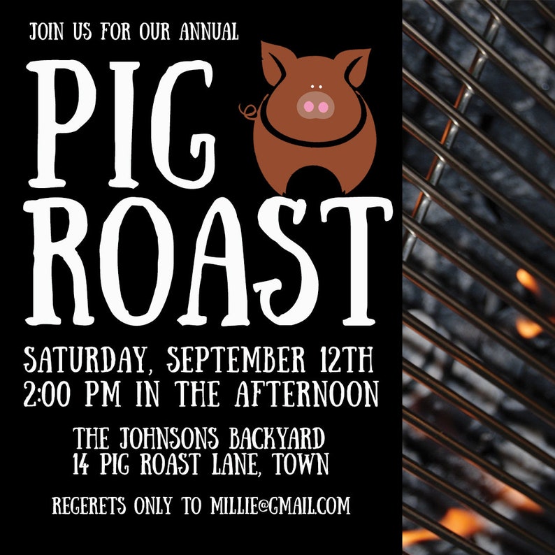 Pig Roast Flyer and Instagram Post Templateevent - Etsy