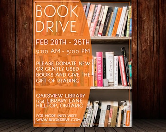 Book Drive Template - Etsy
