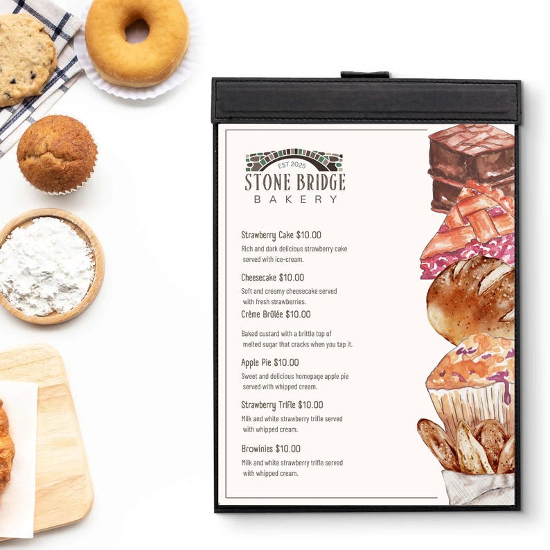 Bakery Menu & Instagram Template, Editable Canva Design (digital) - Etsy