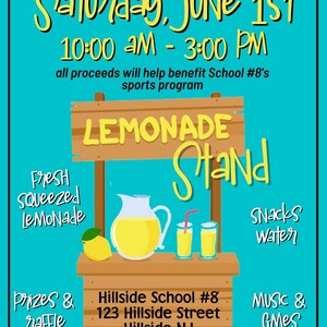 Lemonade Stand Flyer and Instagram Post Template, Editable Photoshop ...