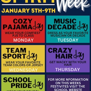 School Spirit Week Flyer and Instagram Post Template,school Pride Week ...