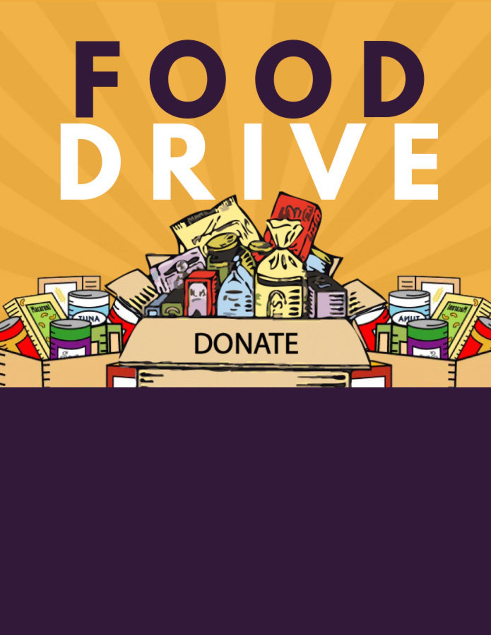 Food Drive Flyer EDITABLE Event Flyer Poster Instant | Etsy