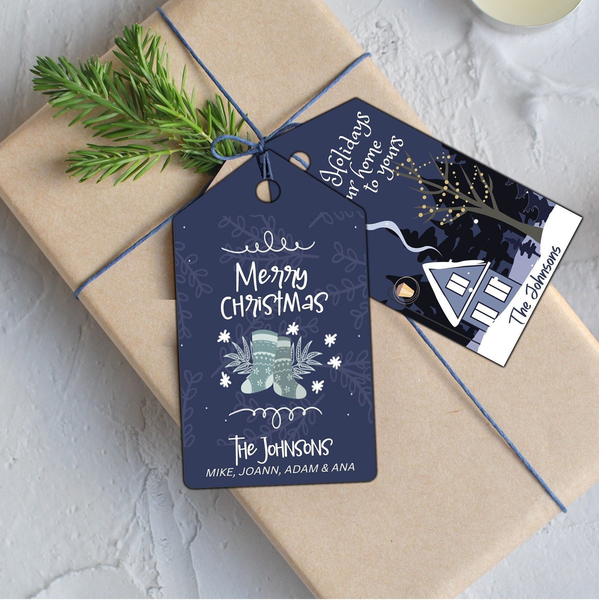 Personalized Gift Tags, Present Labels Christmas Gift Tags Editable to ...