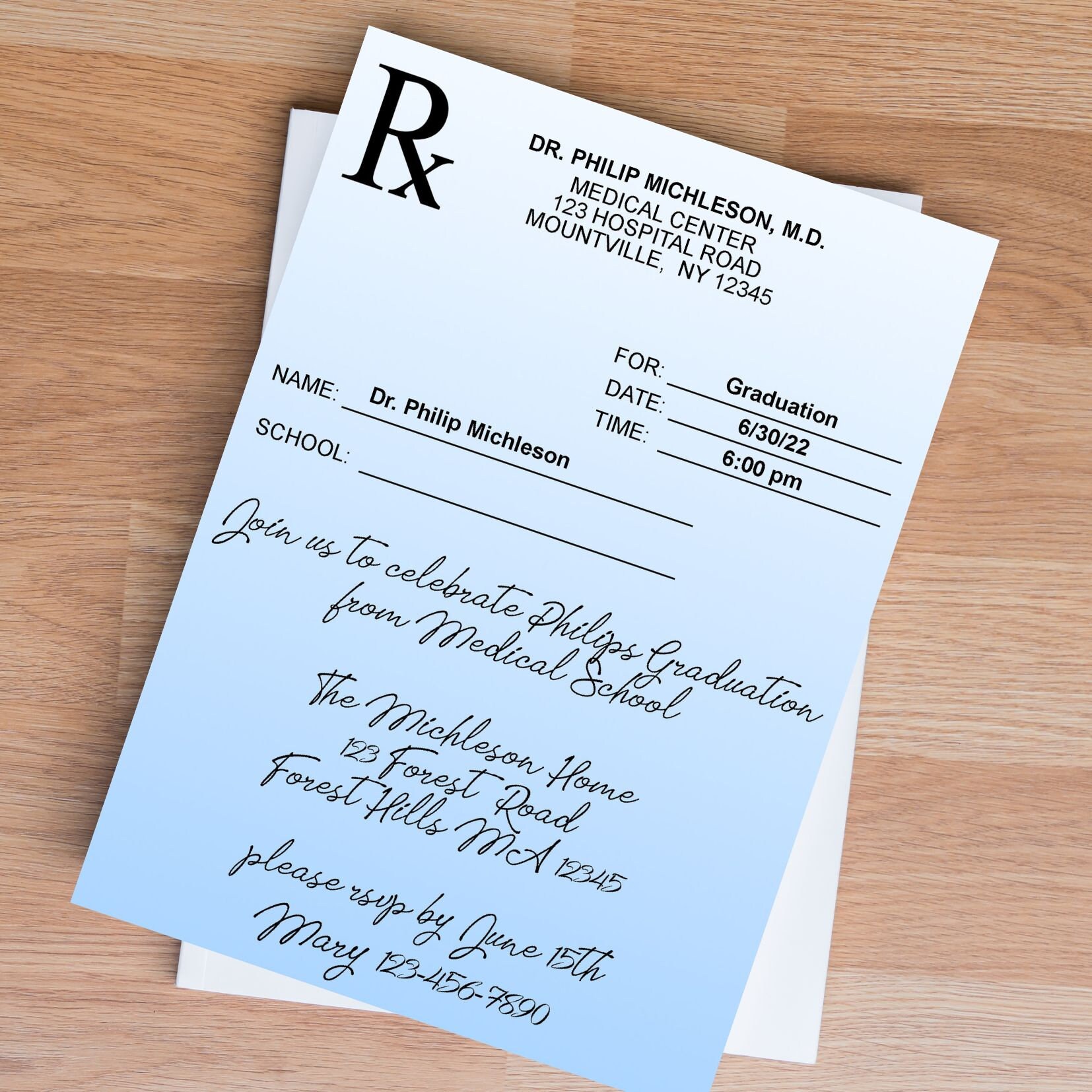 Medical/prescription Pad Invitation Template - Editable in Photoshop ...