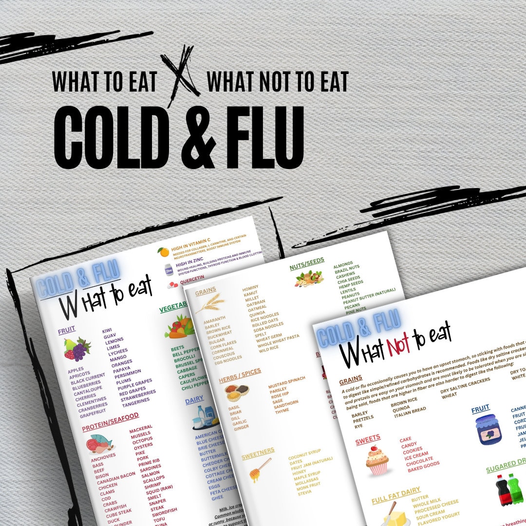 Cold and Flu Food List and Diet Guide Patient Education - Etsy
