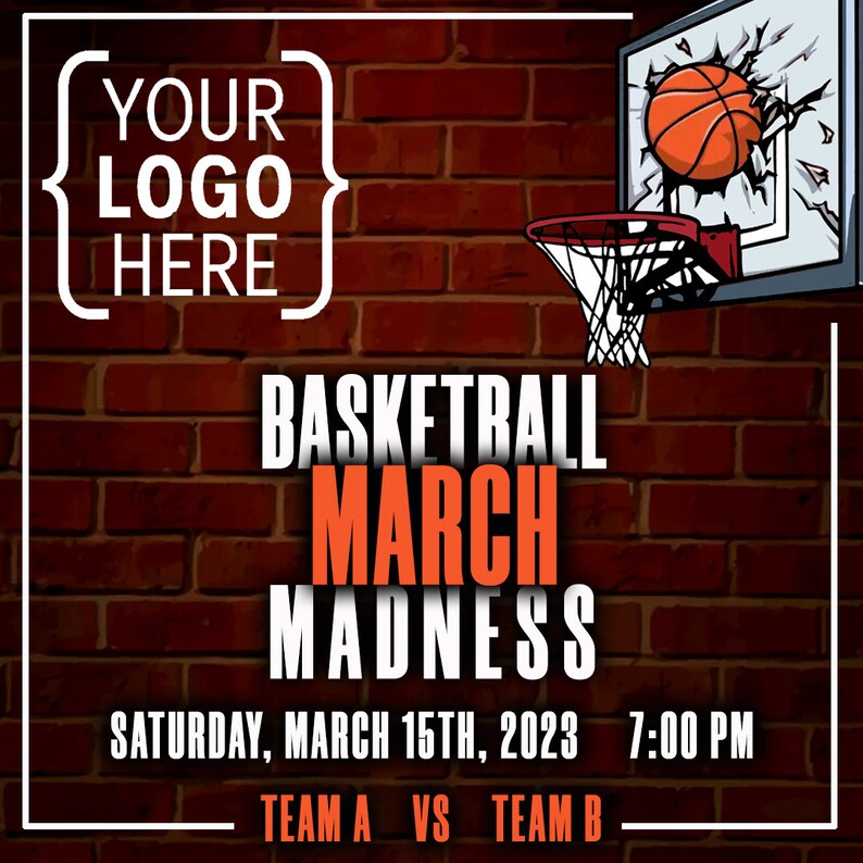 Basketball March Madness Flyer & Social Media Templates, Editable in ...