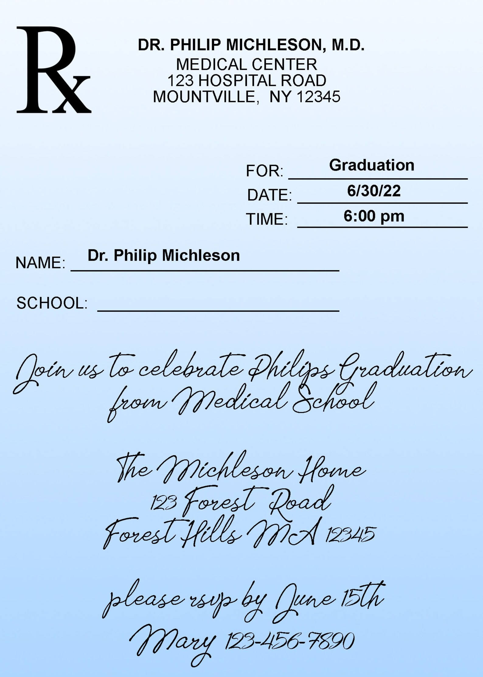Medical/prescription Pad Invitation Template Editable in - Etsy