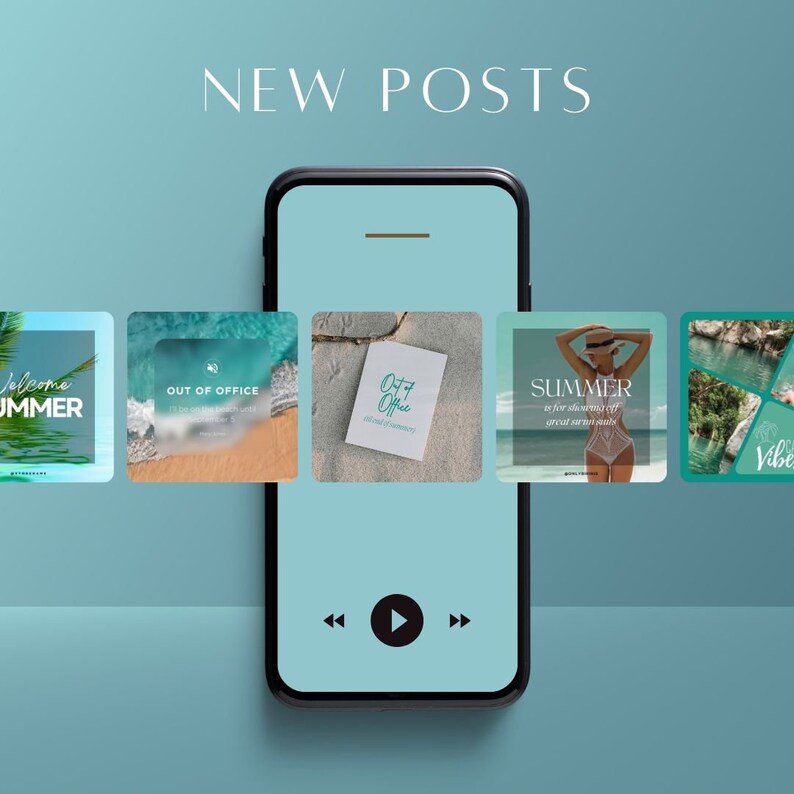 Summer Instagram Post Templates – Travel Theme, Canva Editable (digital ...