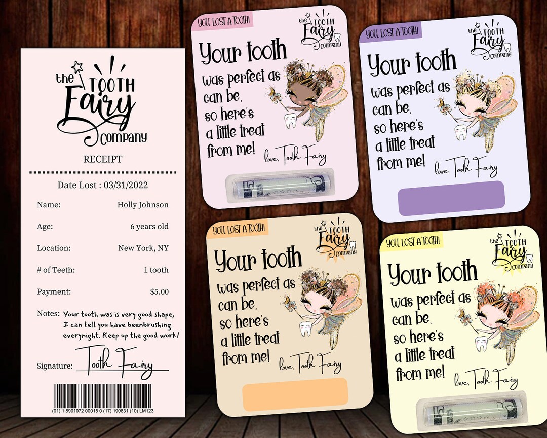 Editable Tooth Fairy Receipt First Tooth Receipt and Money - Etsy