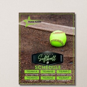 Softball Schedule Flyer and Instagram Post Template, Sports Flyer ...