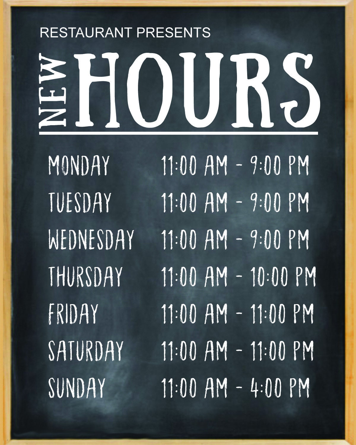 Customzable Menu and Hours Poster Editable Flyertemplate - Etsy