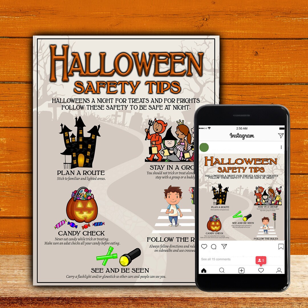 Halloween Safety Flyer - Information Sheet - Editable in Photoshop ...
