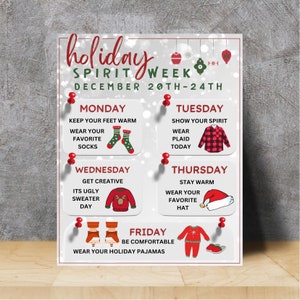 Holiday Spirit Week Flyer Template - Editable in Canva - School ...