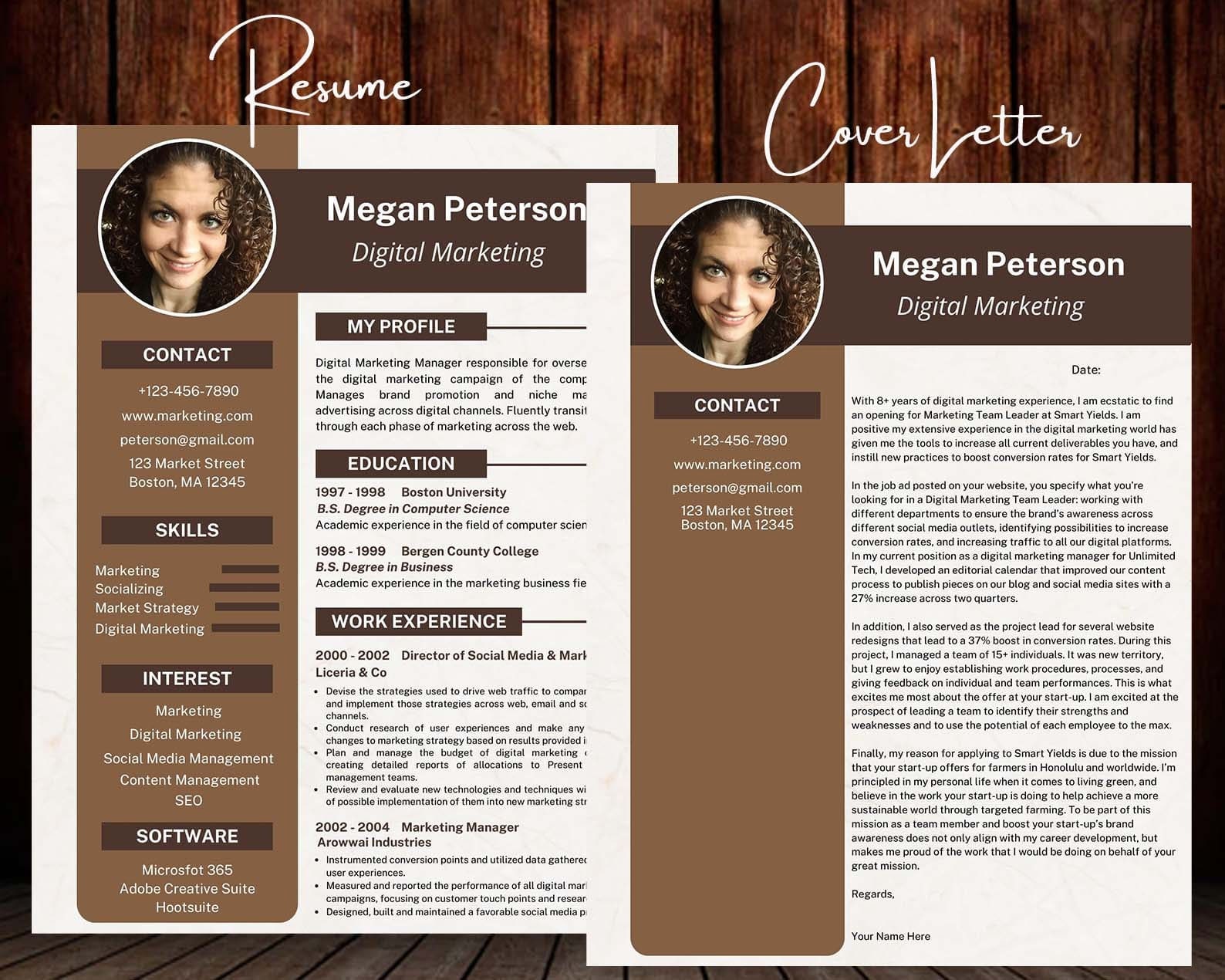 Creative Marketing Resume Template Editable Canva Template - Etsy