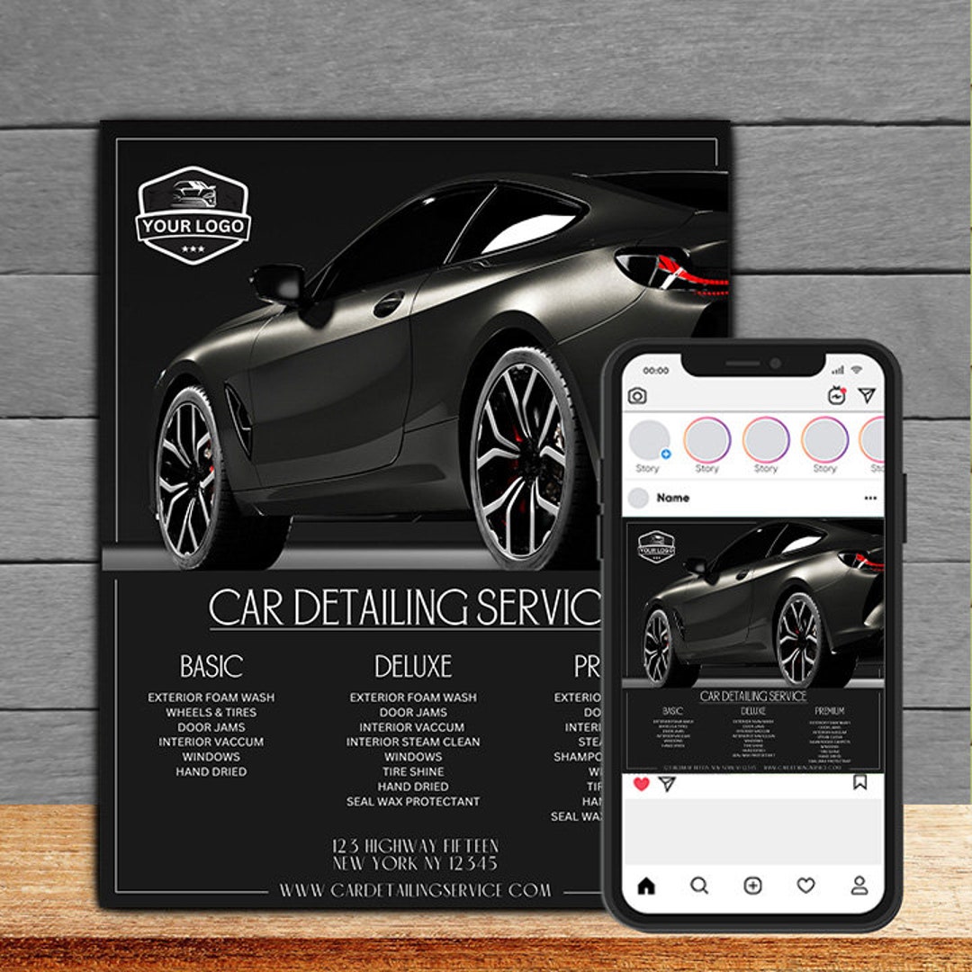 Car Detailing Flyer and Social Media Post Template - Business ...