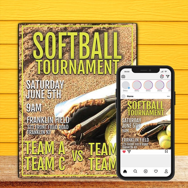 Softball Flyer - Etsy