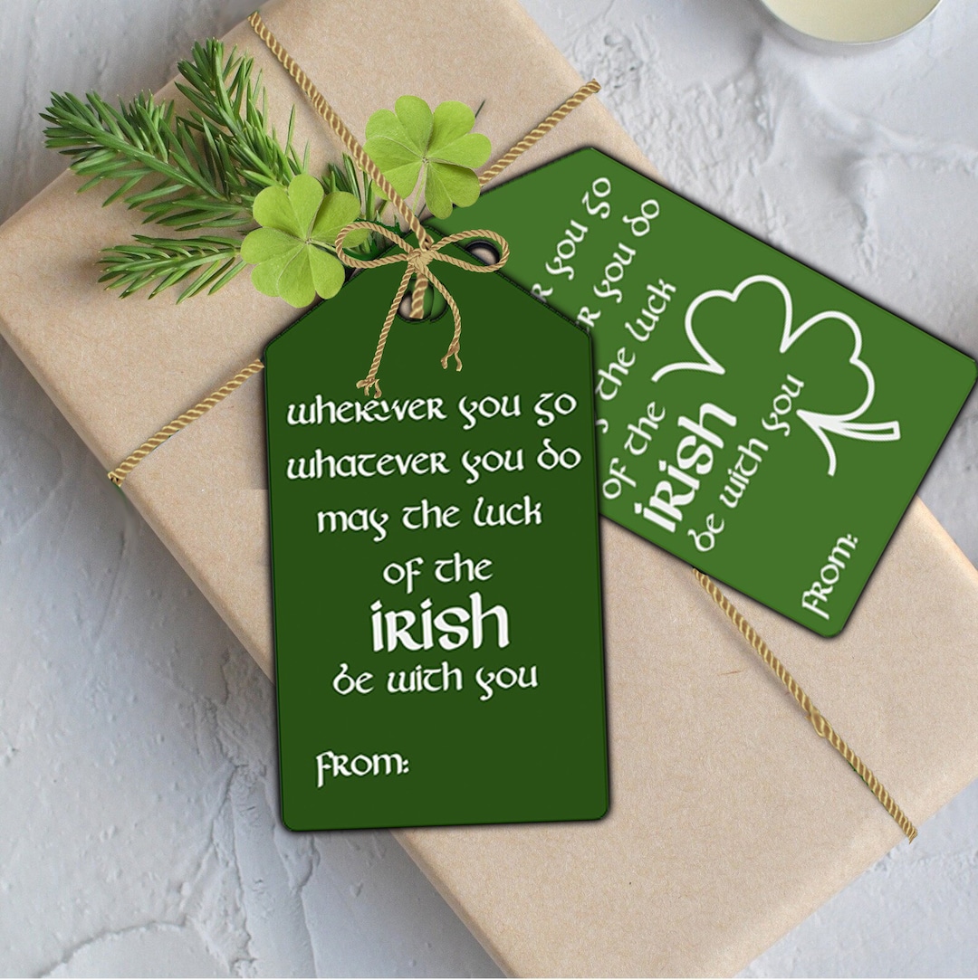St. Patrick's Day Gift Tags, Luck of the Irish, Printable DIY (canva ...