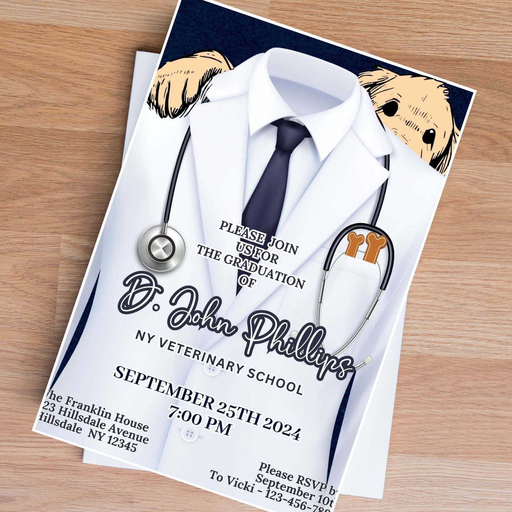 Veterinary School Invitation Template Party Editable in - Etsy