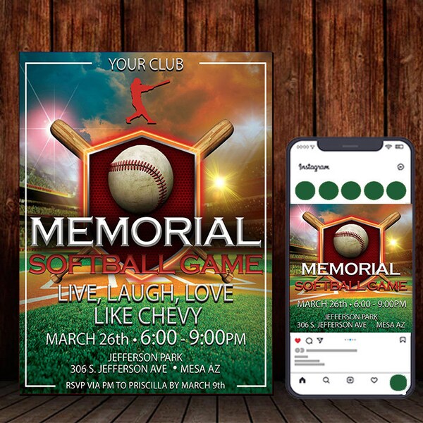 Baseball Fundraiser Editable Flyer - Etsy