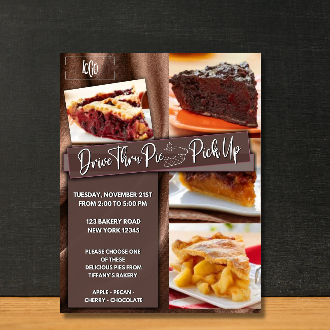 Holiday Pie Flyer Template - Social Media Post - Editable in Canva ...