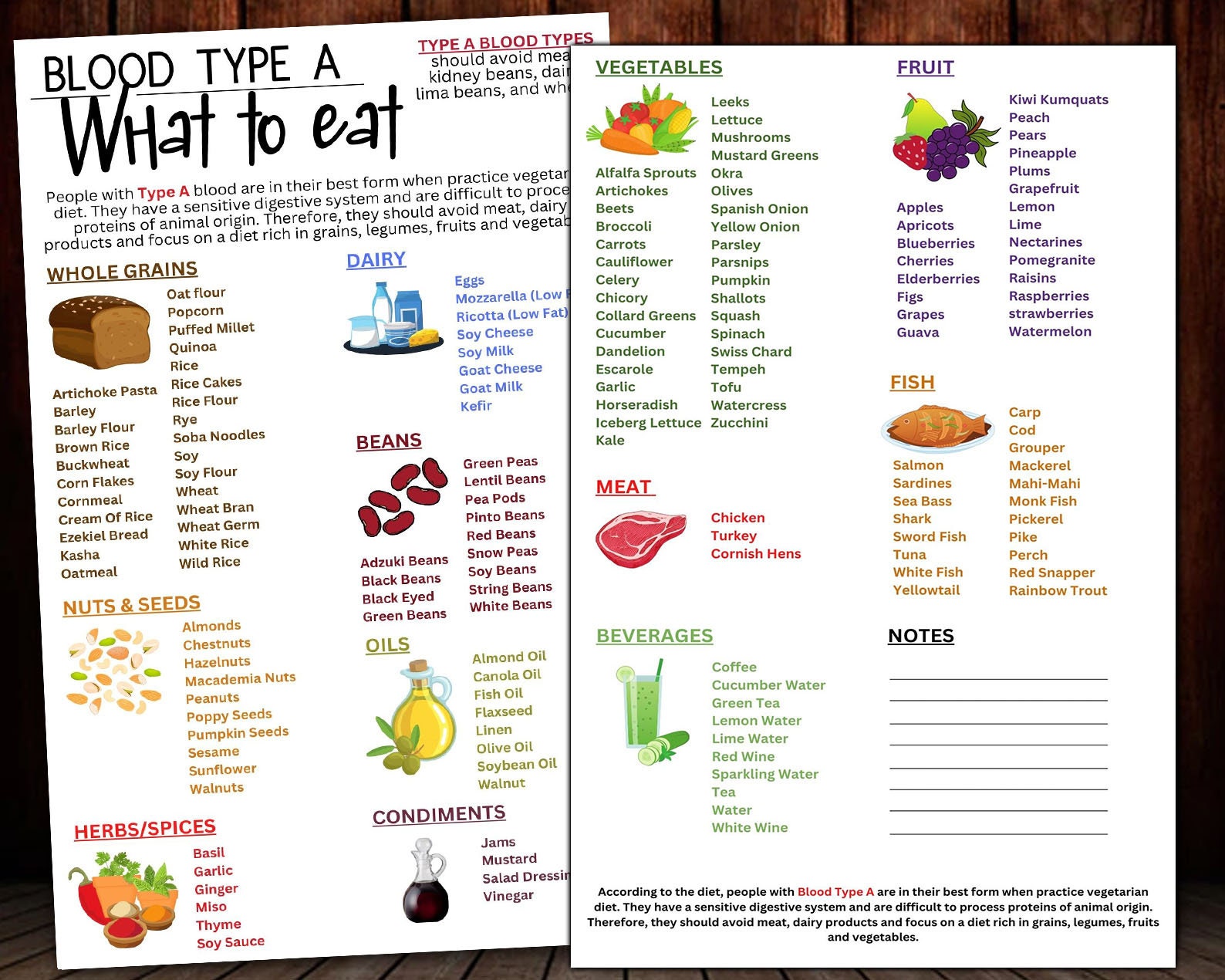 Blood Type A Diet Food List and Diet Guide A Blood Group Food - Etsy Canada