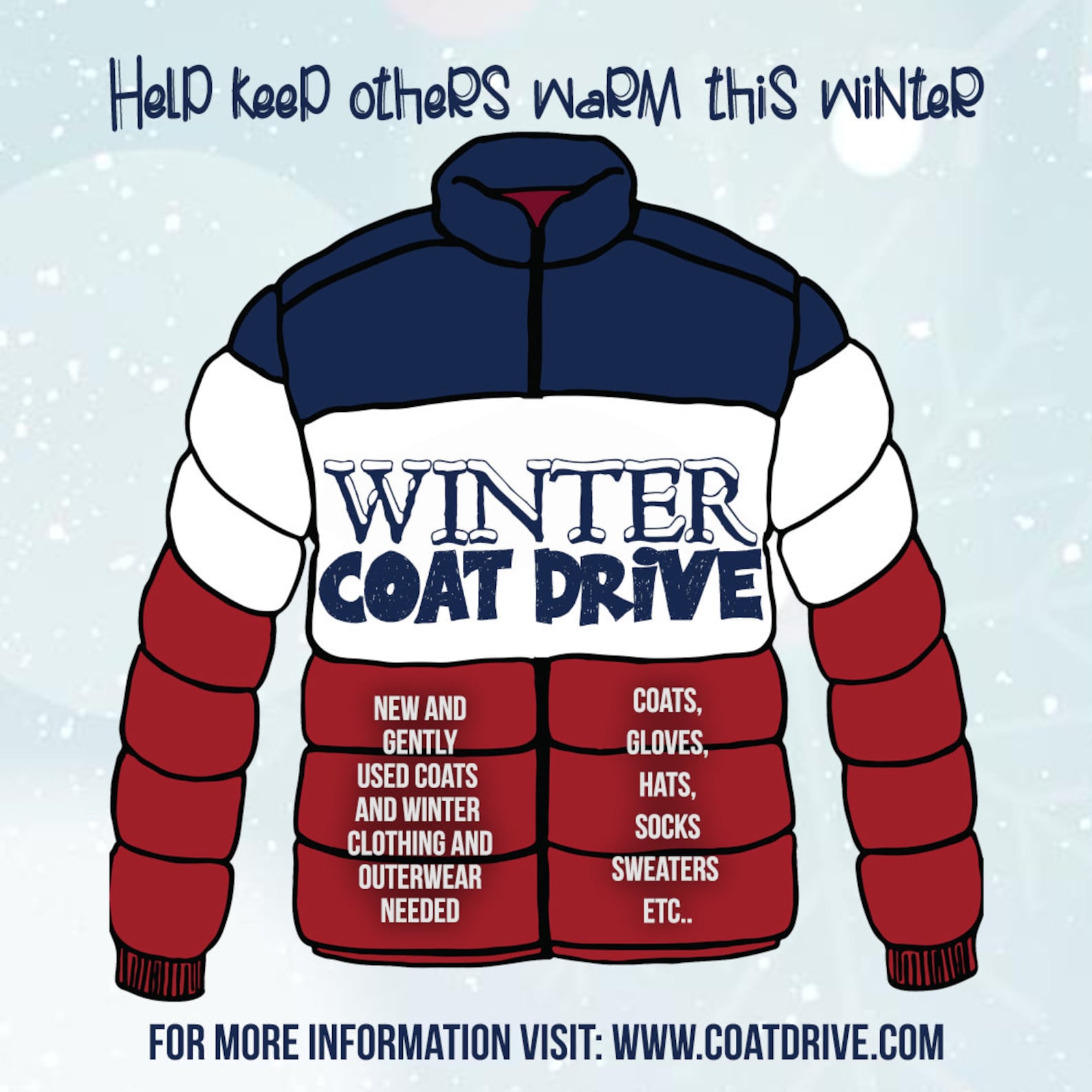 Winter Coat Drive Flyer and Instagram Template, Instant Donwload ...