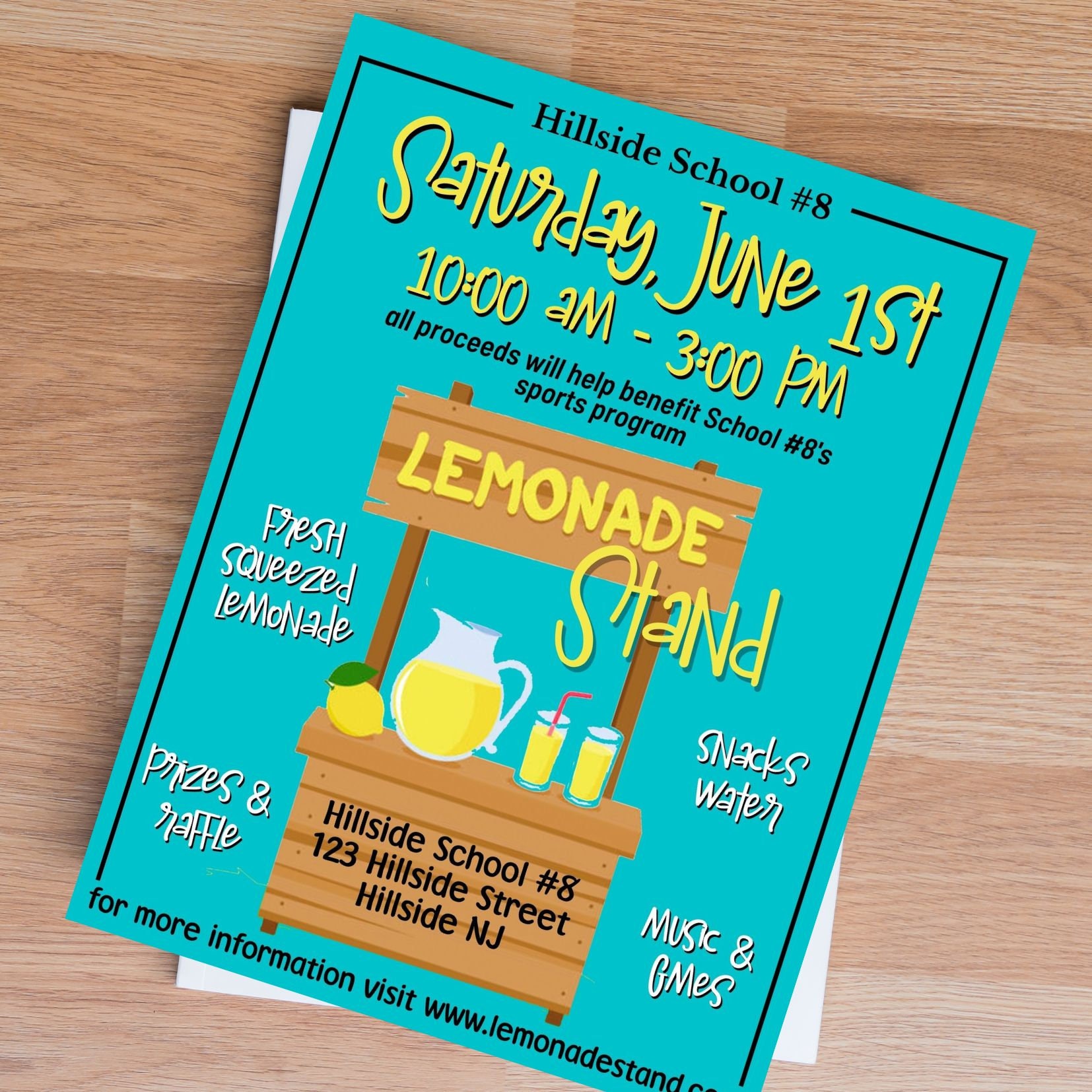 Lemonade Stand Flyer Template – Editable Canva Design (digital Download ...