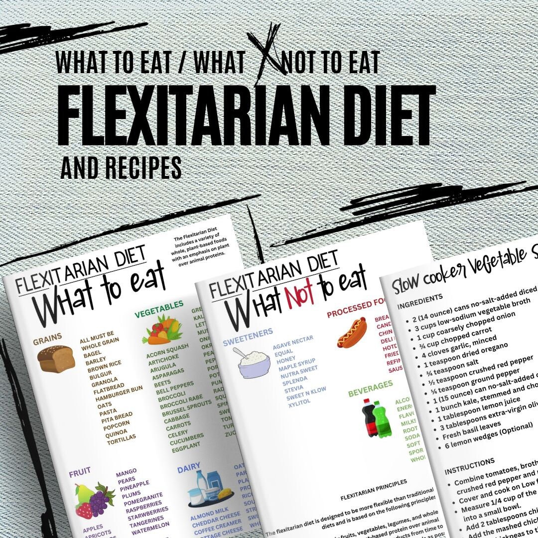 Flexitarian Vegan Diet Guide With Recipes and Grocery List (canva ...