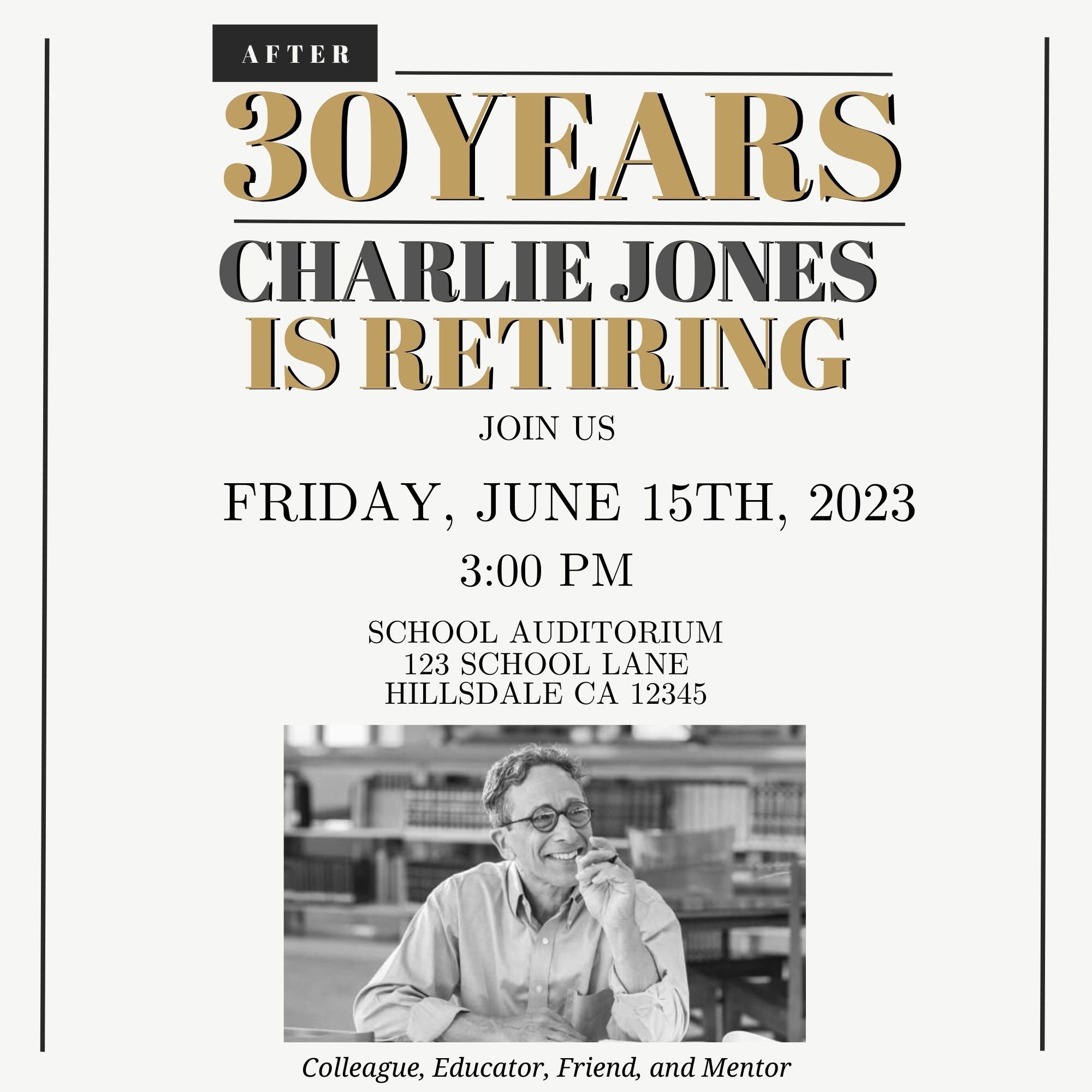 Teacher Retirement Invitation and Social Media Template - Etsy