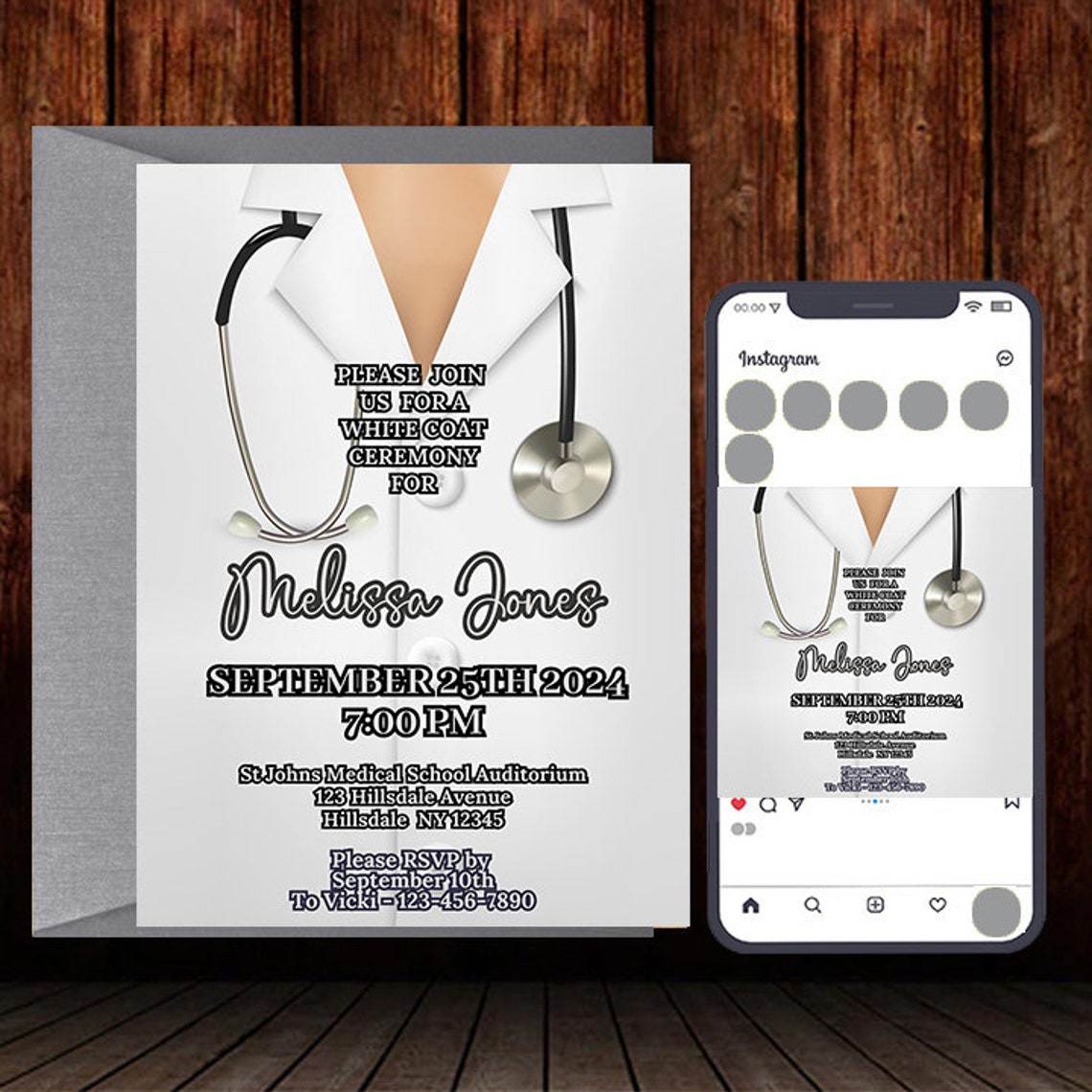 Nurse White Coat Ceremony Invitation Template Party - Etsy