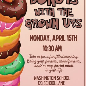 Donuts With Dad Template - Social Media Post - Editable in Canva ...