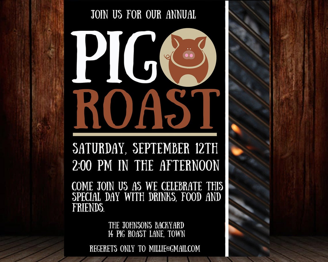 Pig Roast Flyer and Instagram Post Templateevent - Etsy