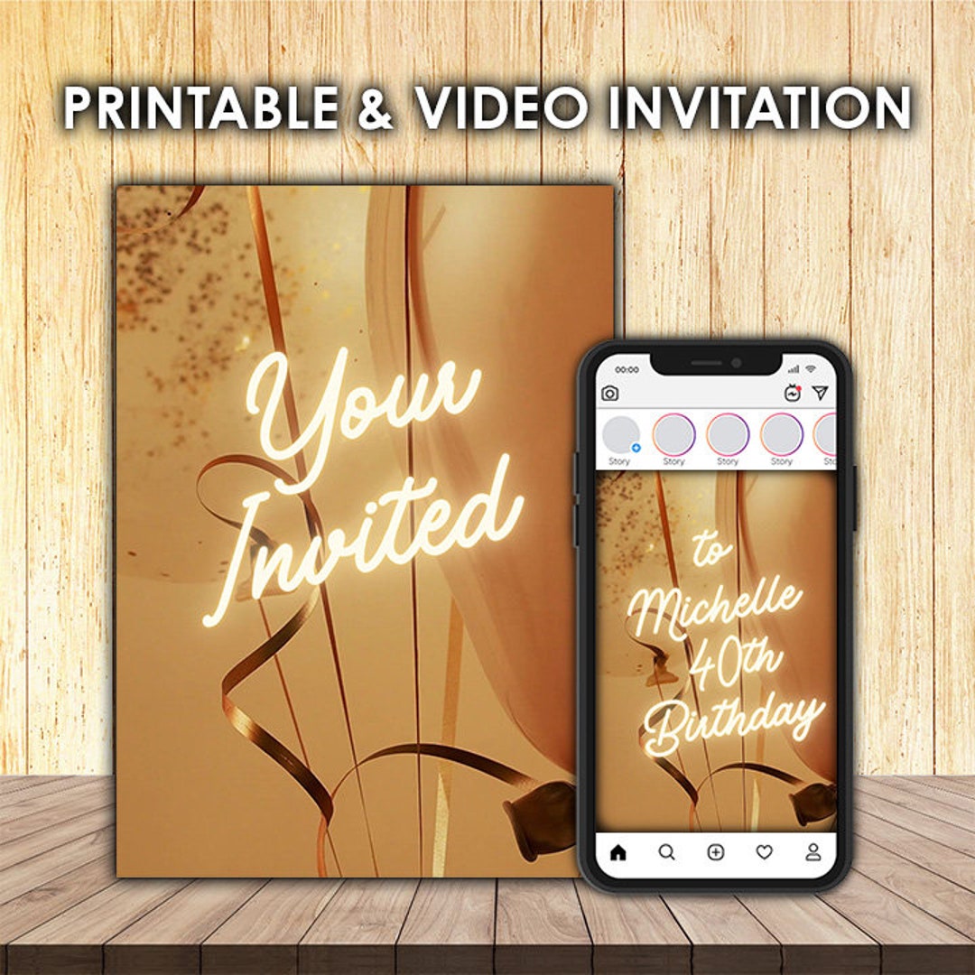 Your Invited Printable & Video Invitation - Editable in Canva - Instant ...